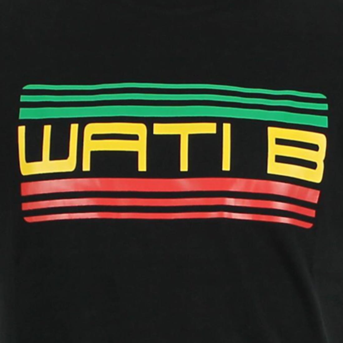 Wati B - Tee Shirt Wati B Classic Logo Noir Typo Rasta ...