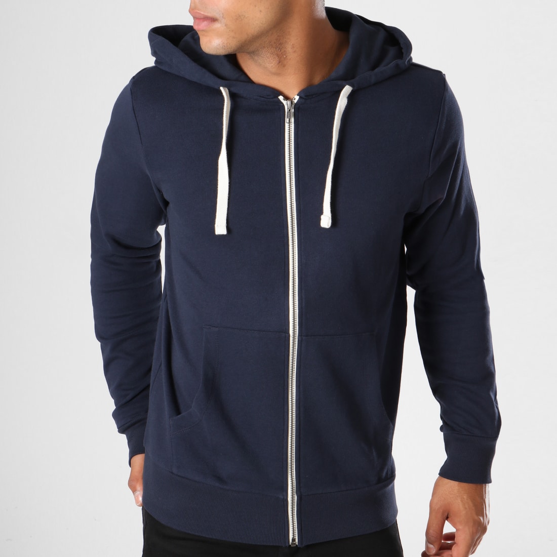 Jack And Jones Sweat Zippé Capuche Holmen Bleu Marine