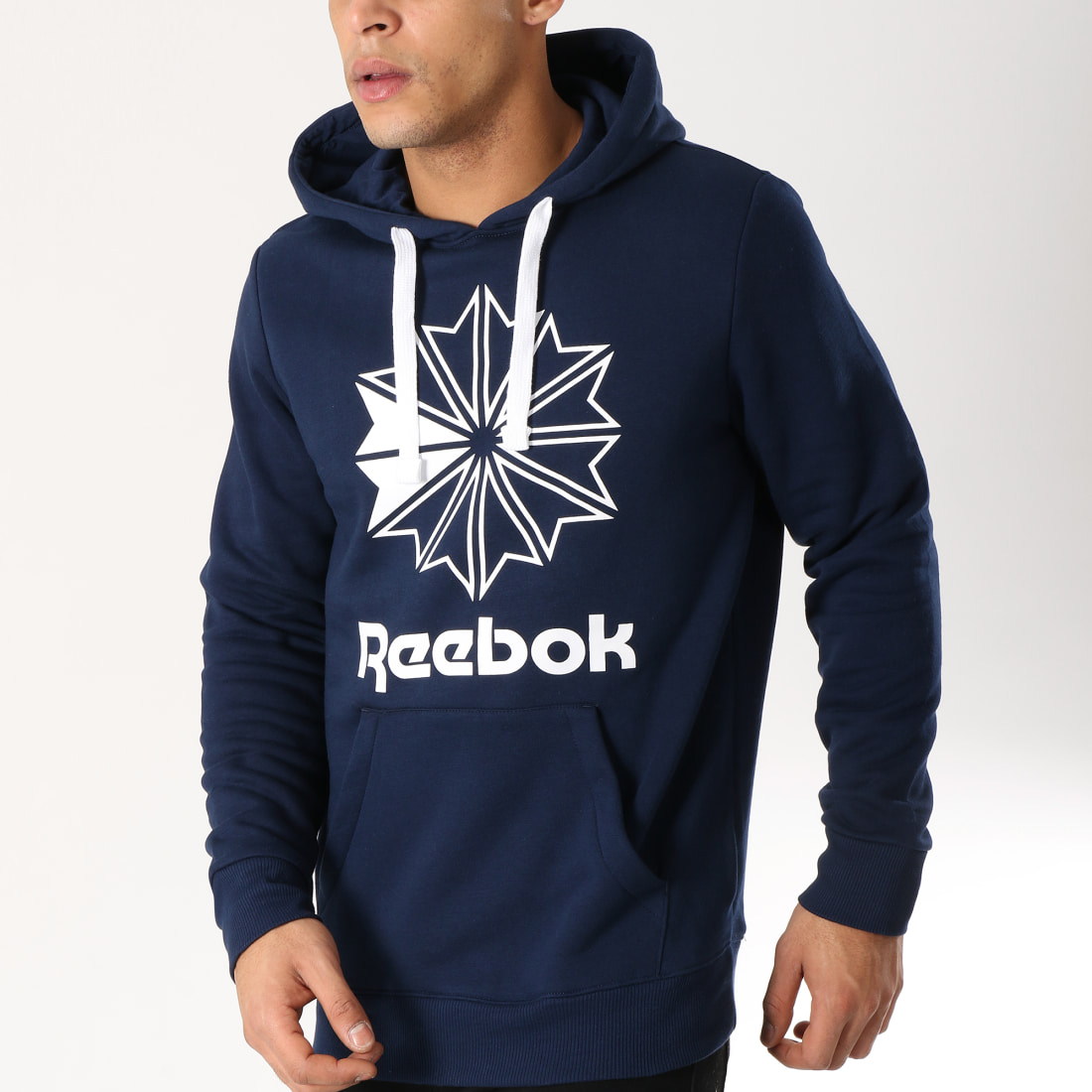 Reebok - Sweat Capuche Big Logo DT8126 Bleu Marine ...
