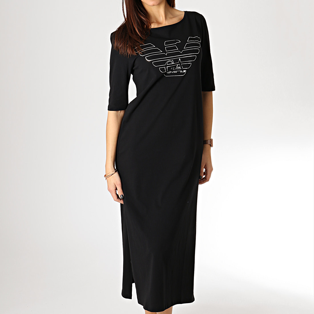 Emporio Armani - Robe Femme 164009-9P291 Noir Argenté ...