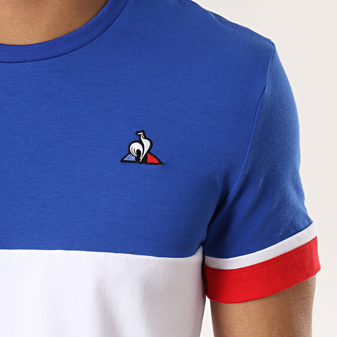 Le Coq Sportif Tee Shirt Tricolore N4 1910824 Blanc Bleu Roi Rouge