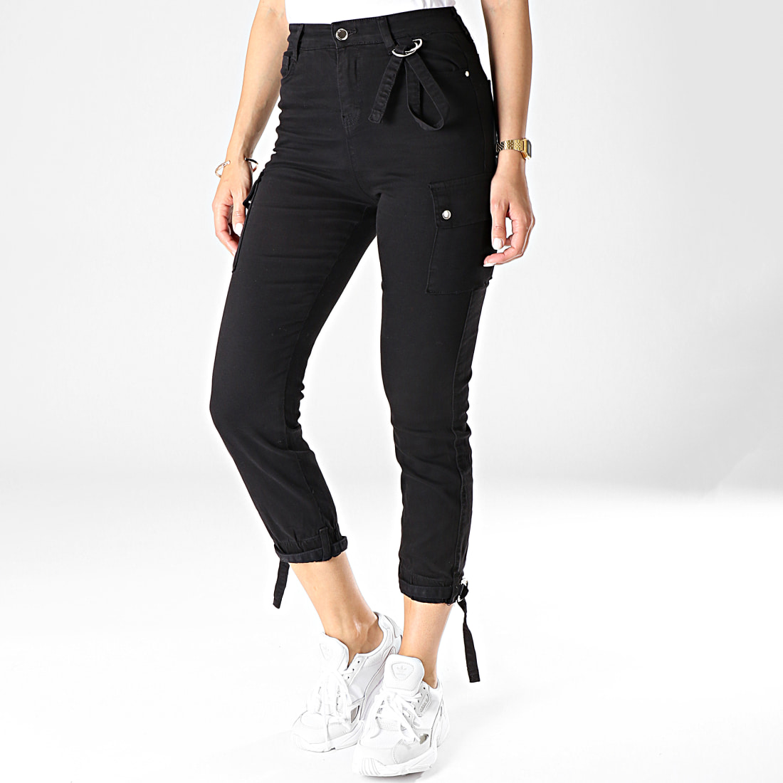 Girls Outfit Pantalon Cargo Femme 166 D Noir