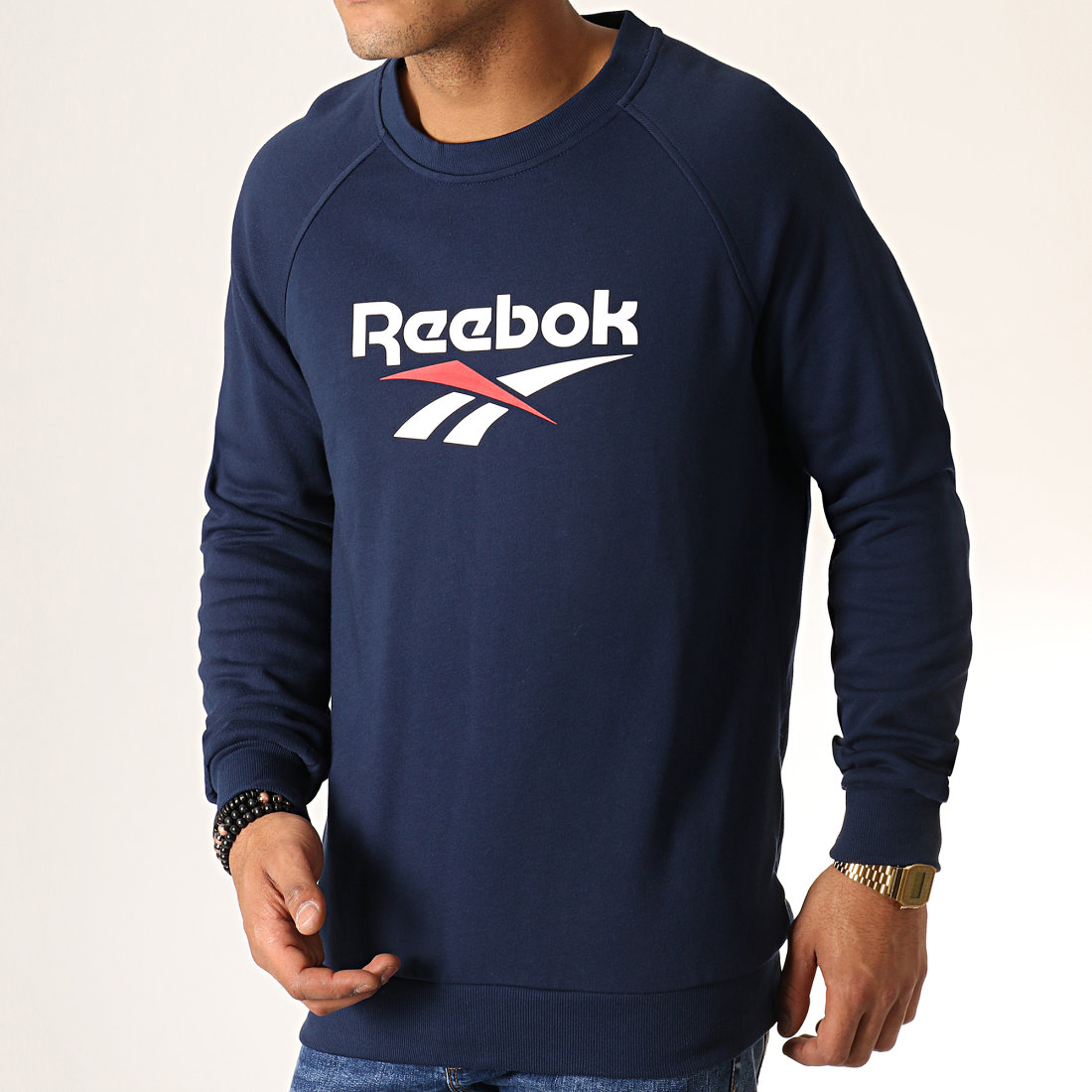 Reebok - Sweat Crewneck Unisex Classics Vector FK3371 Bleu Marine Blanc ...