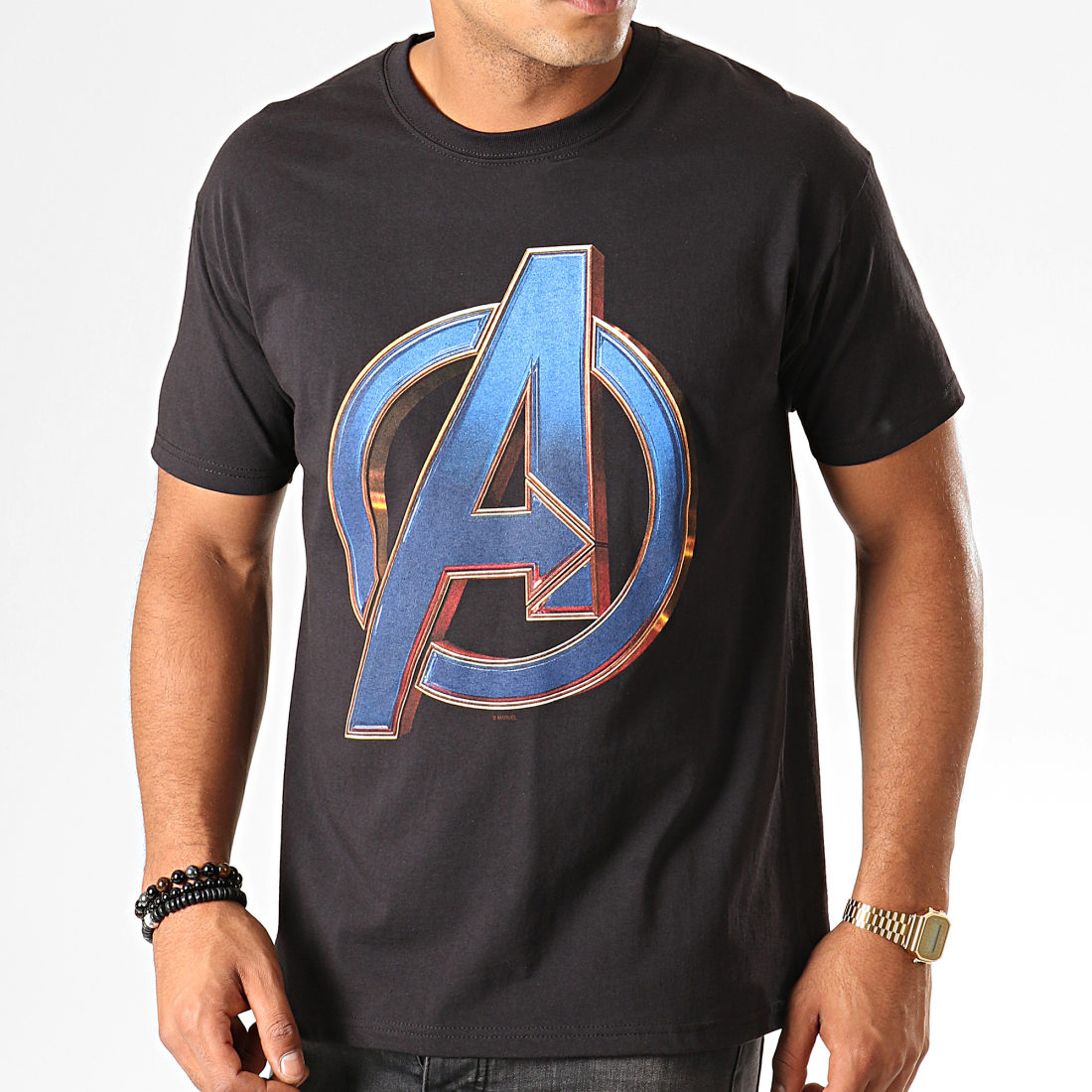 Avengers - Tee Shirt Heroic Logo TS018AVEG Noir - LaBoutiqueOfficielle.com