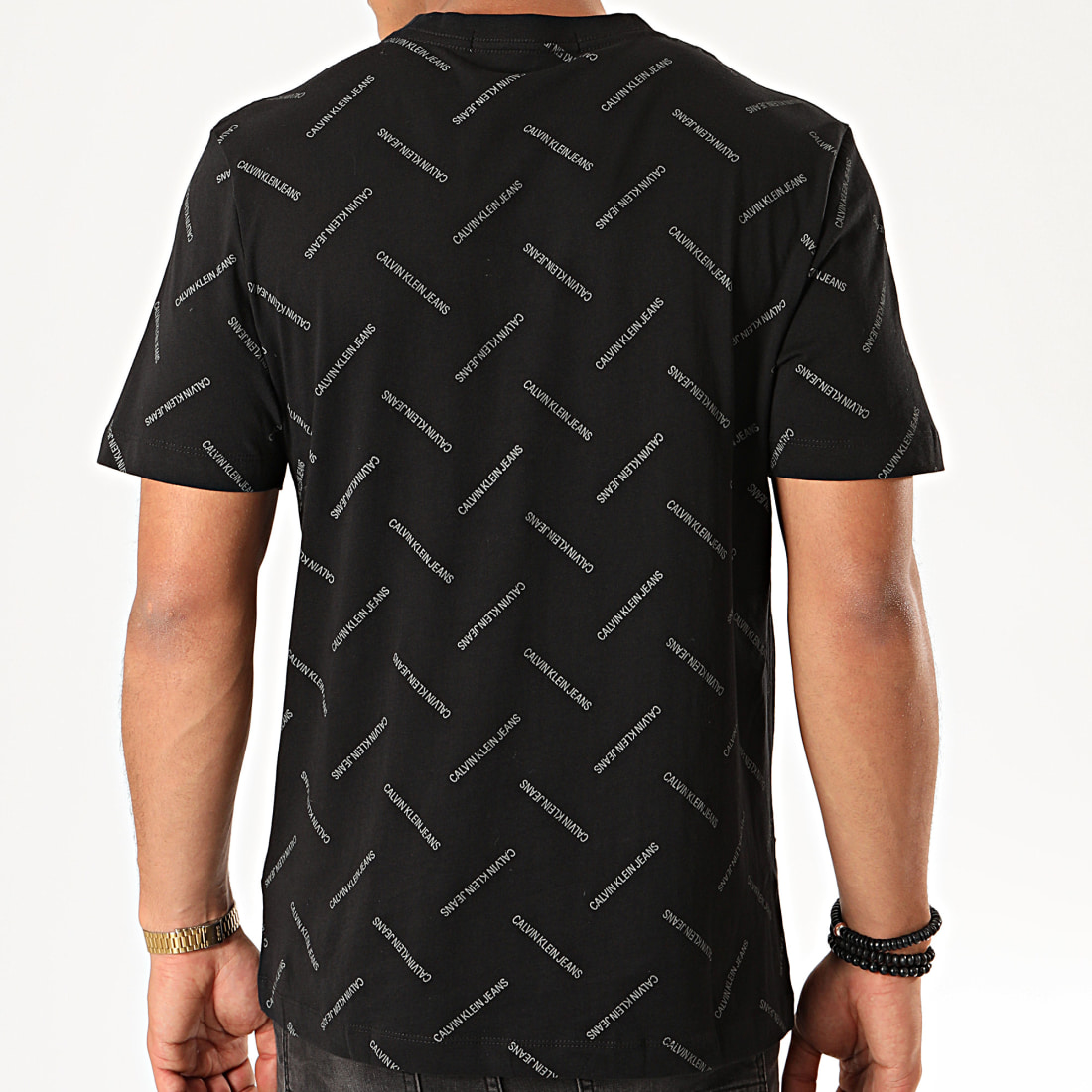 Calvin Klein Tee Shirt Institutional Aop 4096 Noir
