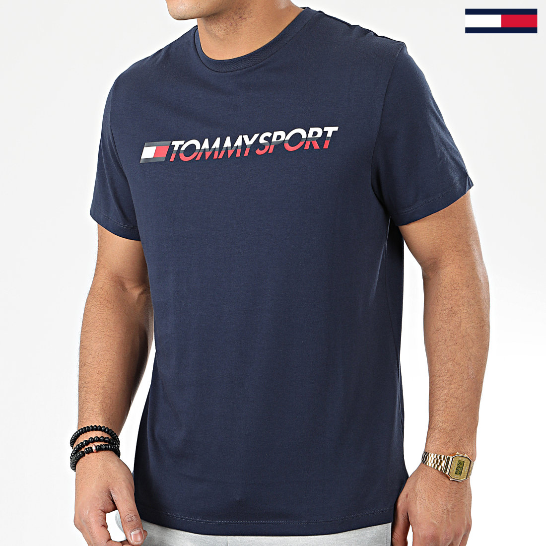 Tommy Hilfiger - Tee Shirt Logo Chest 0051 Bleu Marine ...