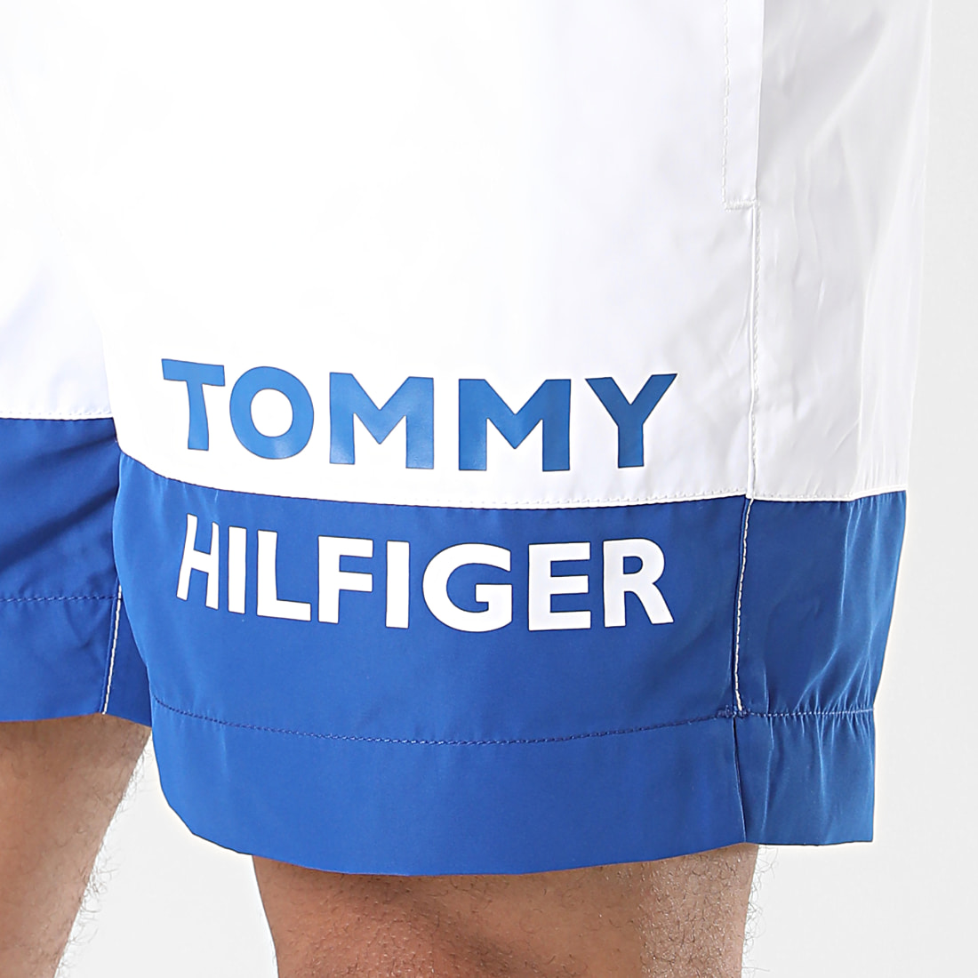 Tommy Hilfiger Short De Bain Medium Drawstring 1682 Blanc Bleu