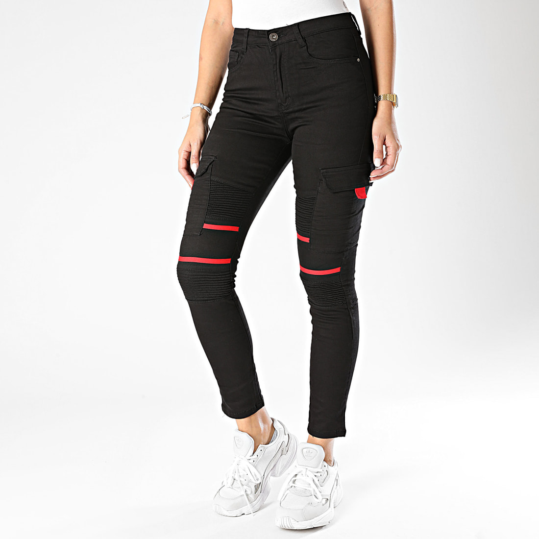 Girls Only Pantalon Cargo Slim Femme R739 Noir