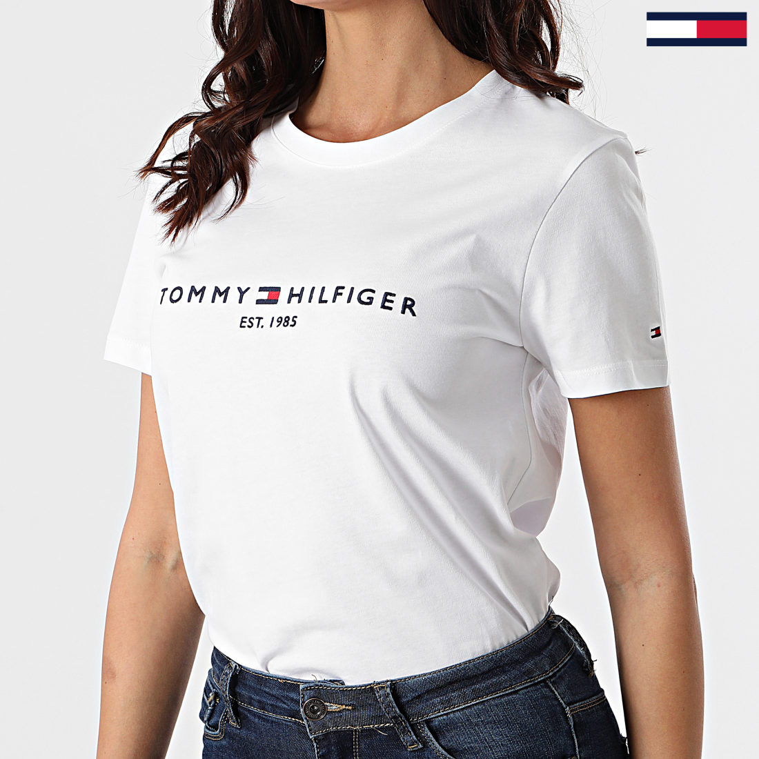 Tommy Hilfiger Tee Shirt Femme Essential 8681 Blanc