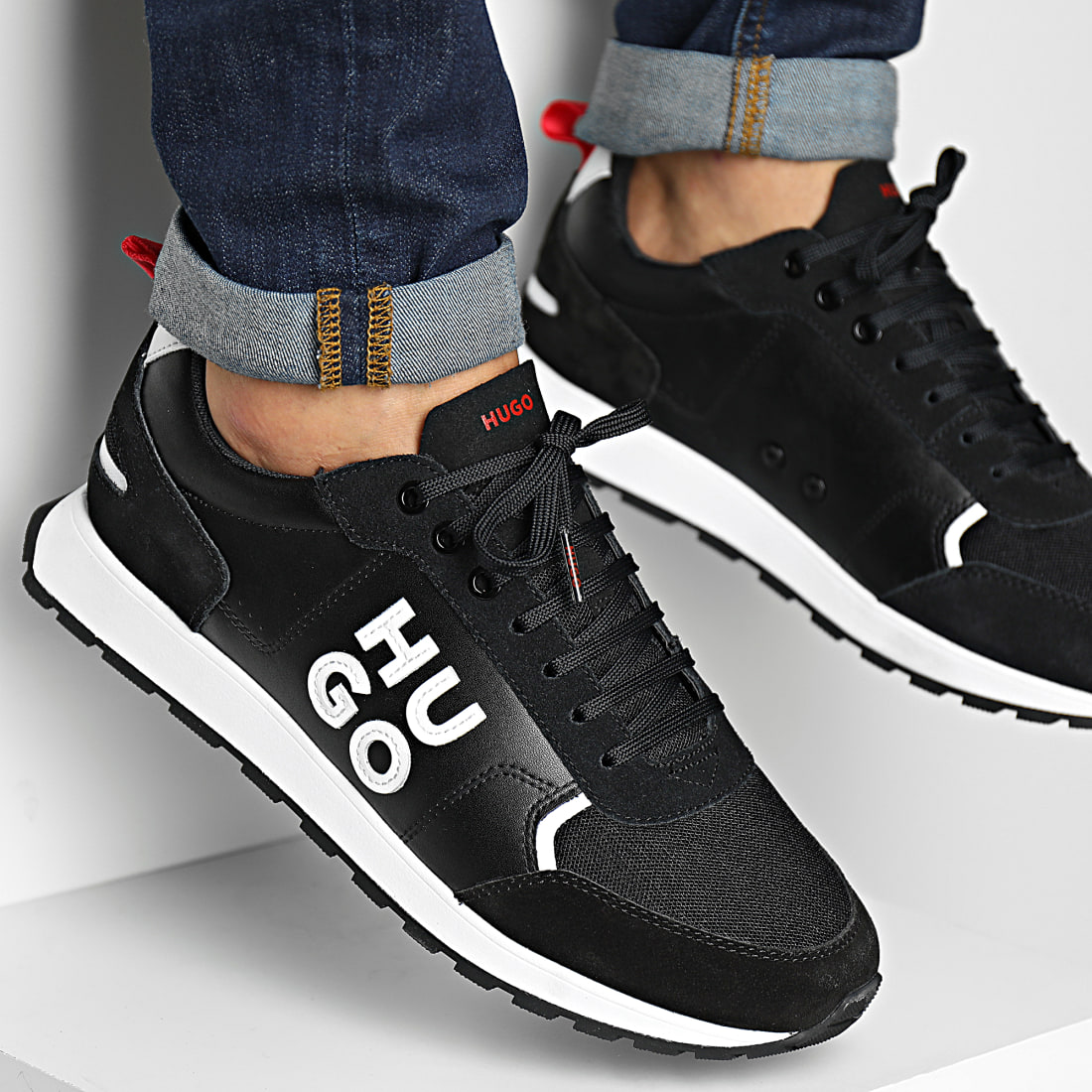 HUGO - Baskets Icelin Runner 50480303 Black - LaBoutiqueOfficielle.com