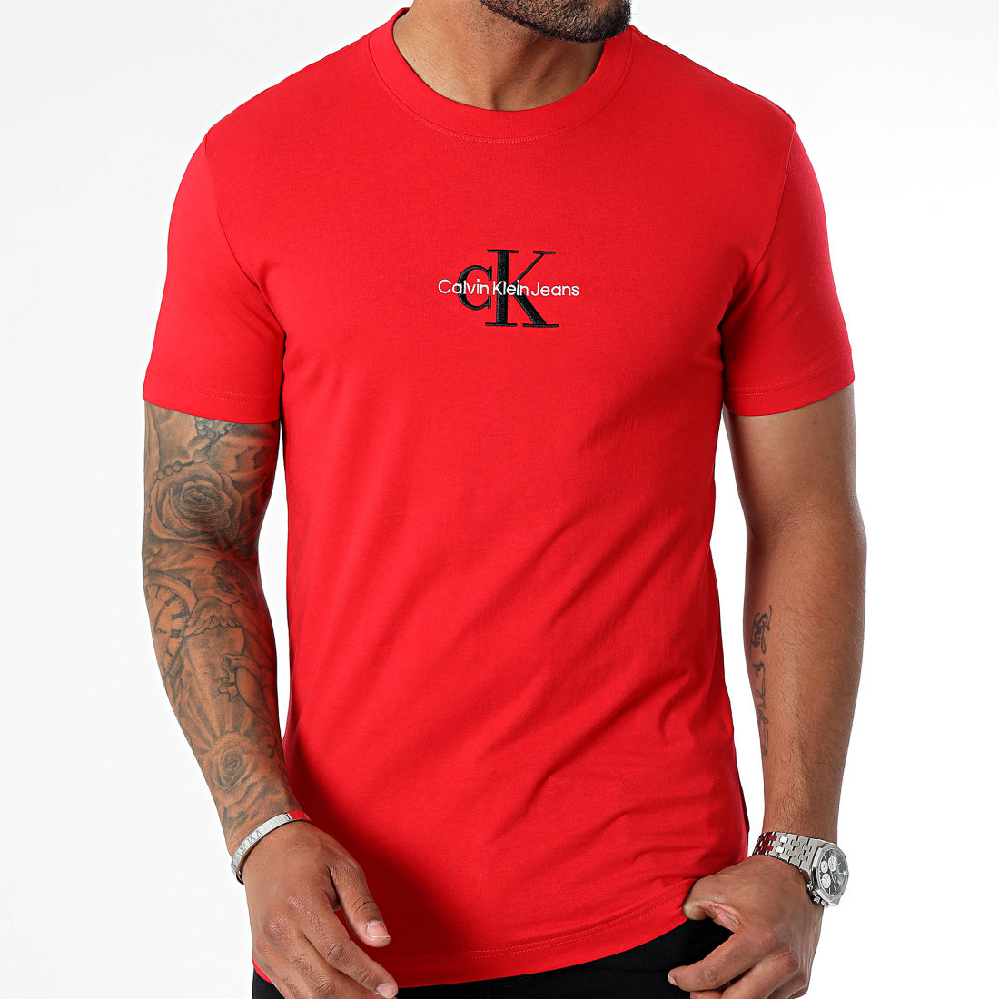 Calvin Klein Tee Shirt Monologo 0855 Rouge