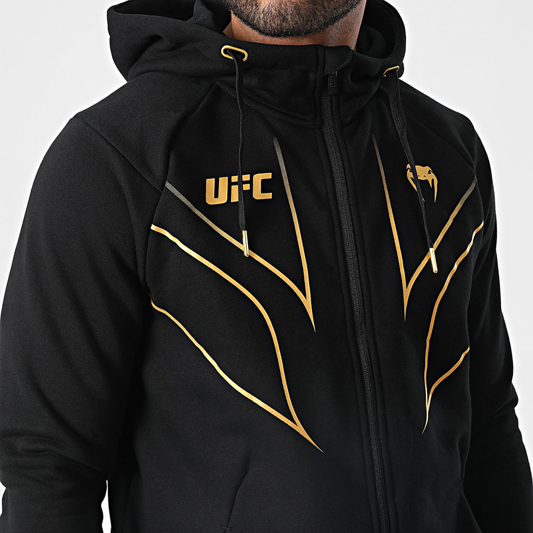 Venum - Sweat Capuche Zippé Fight Night Noir Doré ...