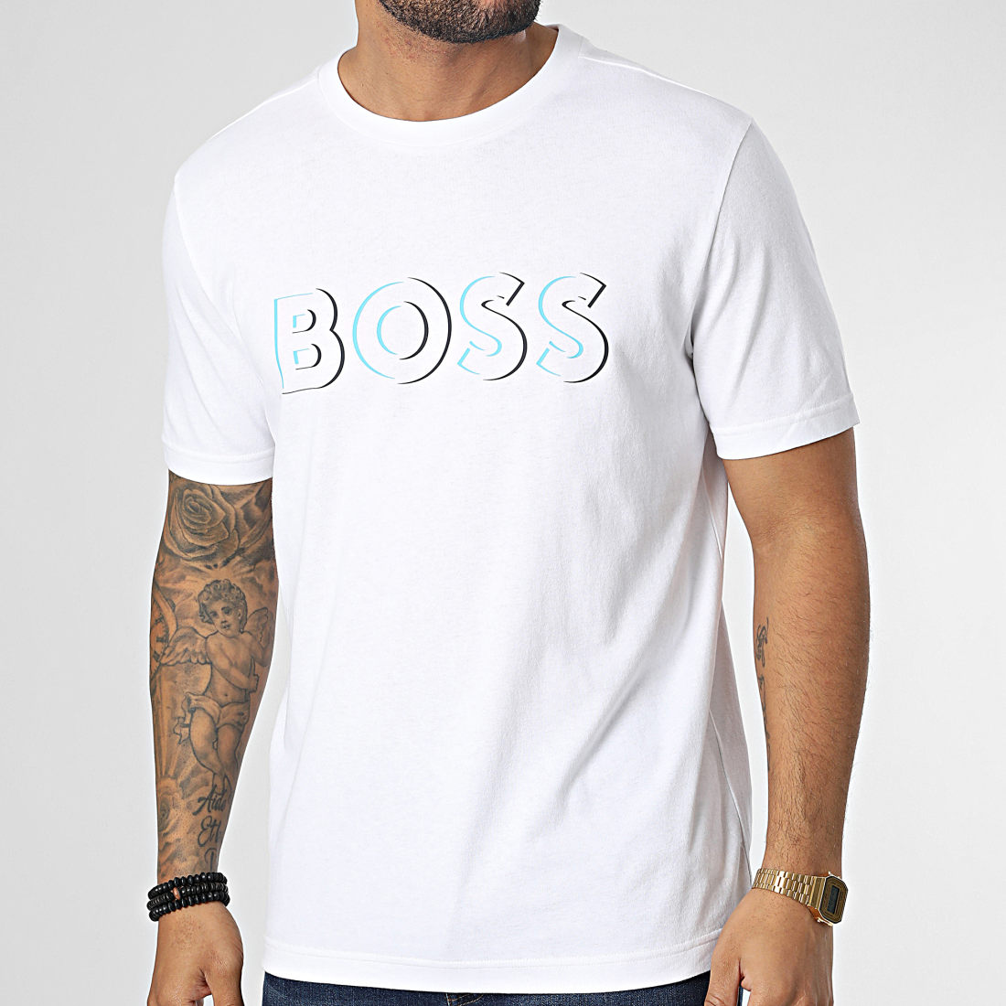BOSS - Tee Shirt 5 50483768 Blanc - LaBoutiqueOfficielle.com