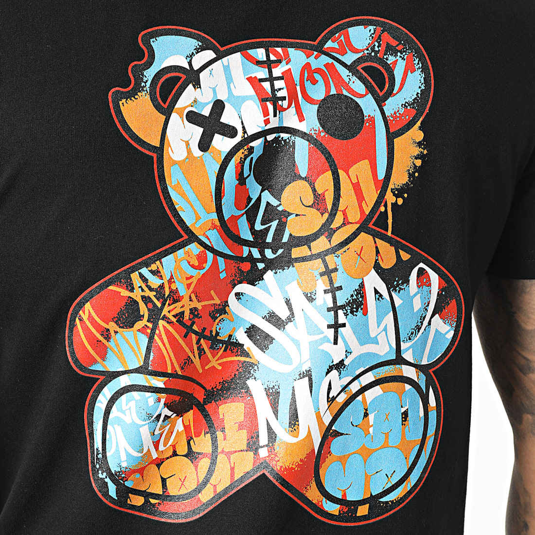 Sale Môme Paris - Tee Shirt Nounours Graffiti Noir ...