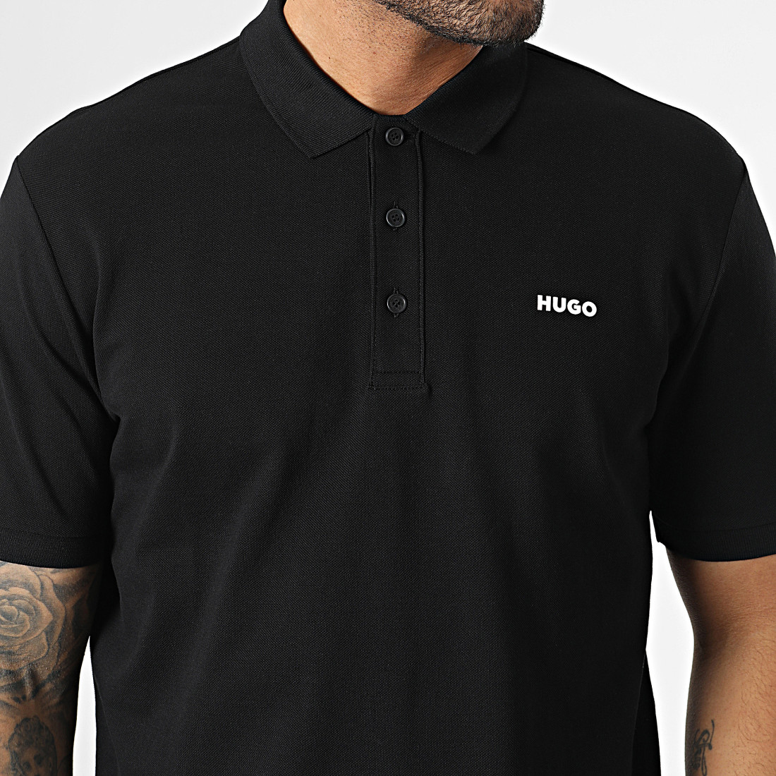 HUGO - Polo Manches Courtes Donos 222 50466182 Noir ...