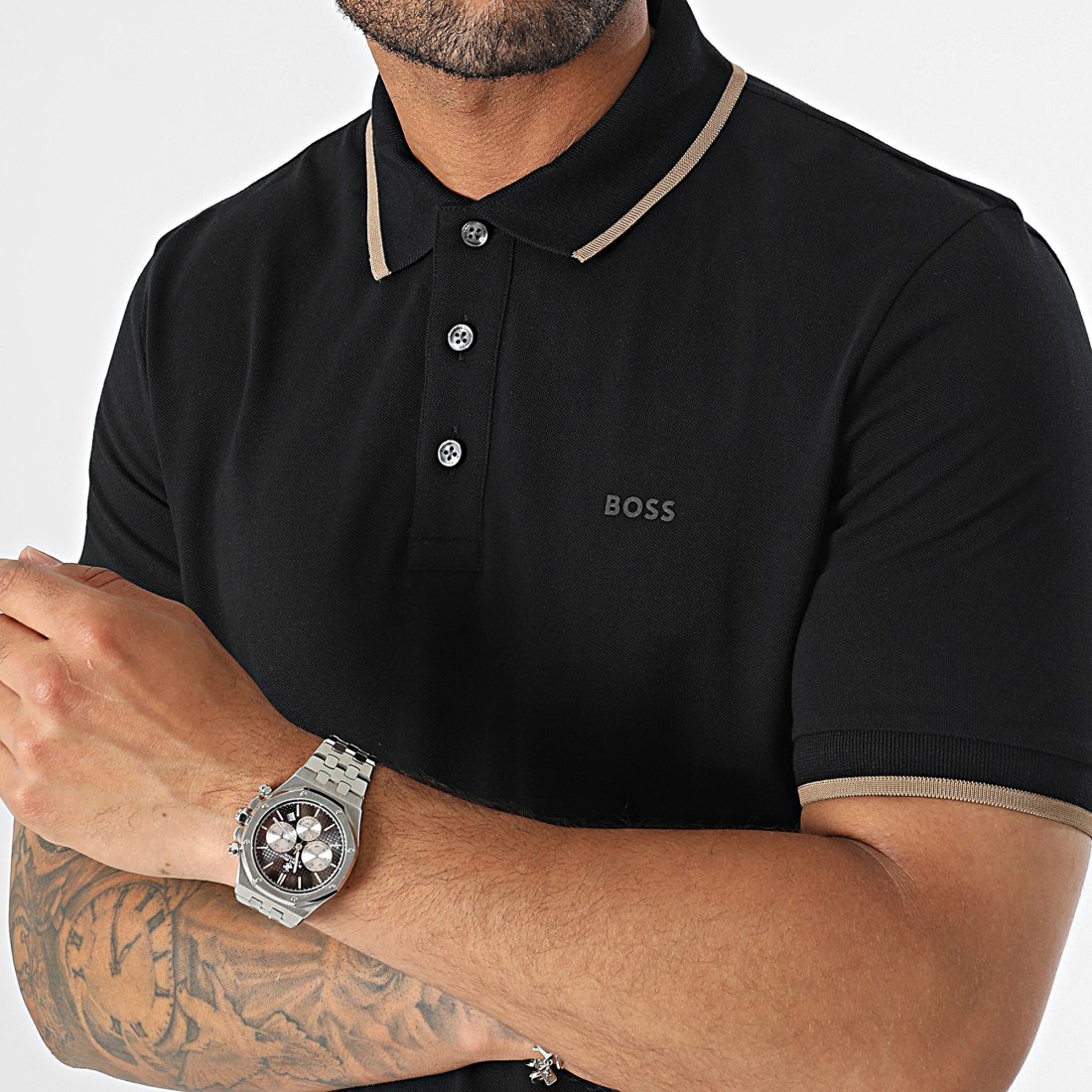 BOSS - Polo Manches Courtes Parlay 190 50494697 Noir ...