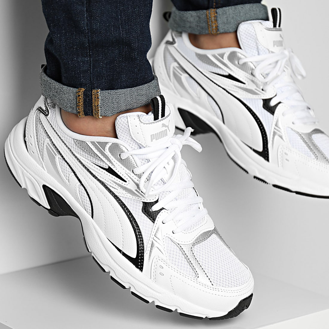 Puma - Baskets Milenio Tech 392322 Puma White Puma Black Silver ...