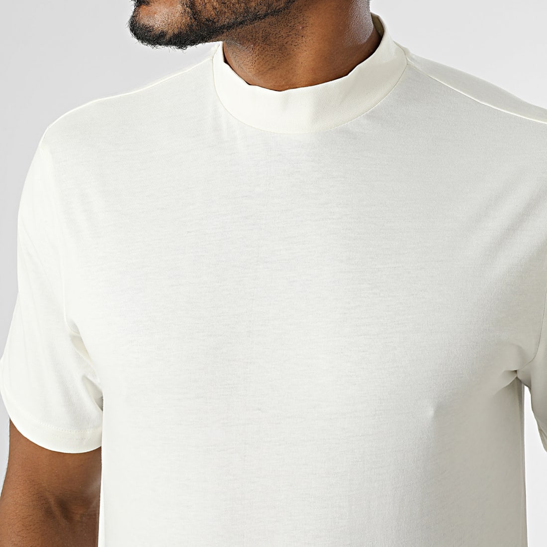 Only And Sons - Tee Shirt Col Cheminée Otis Beige Clair ...