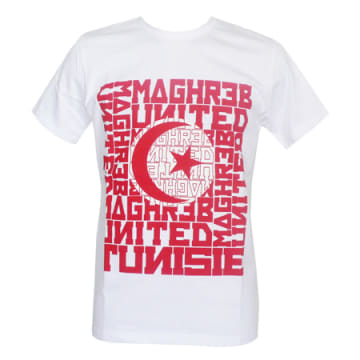 Maghreb United - Tee shirt Maghreb United Blanc Tunisie Flag ...