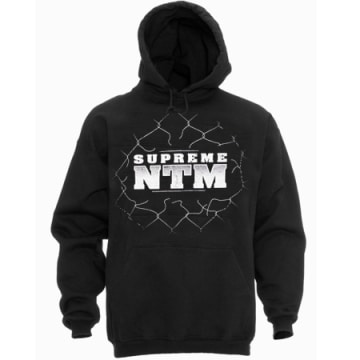 Suprême NTM - Sweat Capuche Supreme NTM Noir Logo Grillage ...