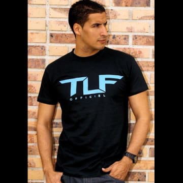 TLF - Tee Shirt TLF Logo Noir Typo Bleu - LaBoutiqueOfficielle.com