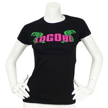 Logobi GT - Tee Shirt Moulant Fille Logobi GT Logo Noir Typo Fushia ...