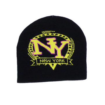Bling Bling - Bonnet Bling NY Noir Typo Jaune - LaBoutiqueOfficielle.com
