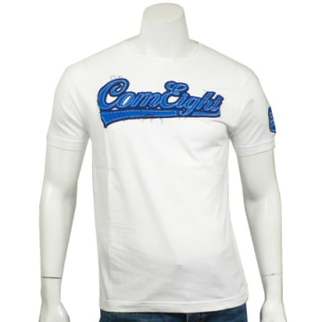 Com8 - Tee Shirt Com8 Ori Blanc Typo Bleu Roi - LaBoutiqueOfficielle.com