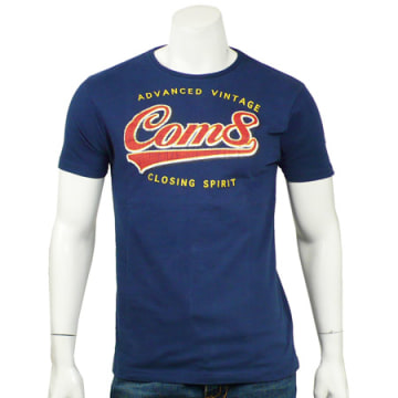 Com8 - Tee Shirt Com8 Orti Marine Typo Rouge - LaBoutiqueOfficielle.com
