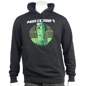 Minecraft - Sweat Capuche Minecraft Retro Creeper Premium Anthracite ...