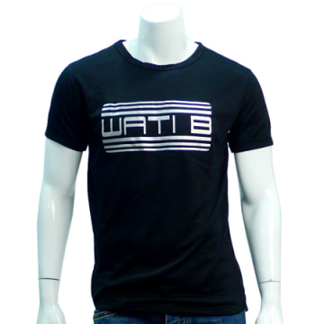 Wati B - Tee Shirt Wati B Logo Noir typo Argent - LaBoutiqueOfficielle.com