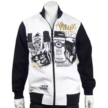 Wrung - Veste Zippee Wrung From BX To Paris Blanc Noir ...