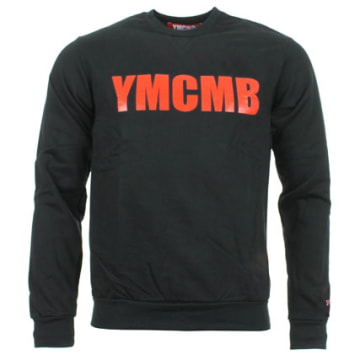 YMCMB - Sweat Col Rond YMCMB Logo Classic Noir Typo Rouge ...