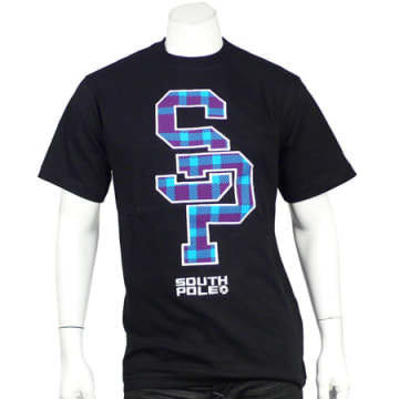 South Pole - Tee Shirt South Pole Noir SP Bleu Turquoise Violet ...
