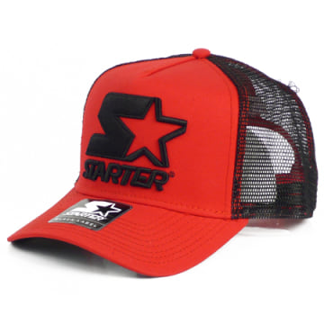 Starter - Casquette Snapback Starter Trucker Rouge Noir ...