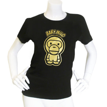 Baby Milo - Tee Shirt moulant fille Baby Milo noir fun logo gold ...