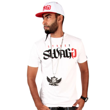 Swagg - Tee Shirt Swagg Classic Bicolore Blanc Typo Noir Rouge ...