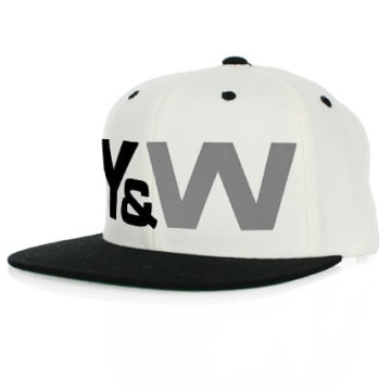 Y et W - Casquette Snapback Y et W Blanc Typo Noir ...