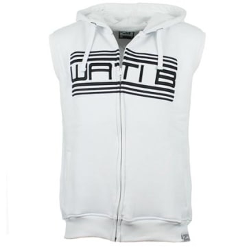 Wati B - Sweat Zippé Sans Manches Wati B Classic Blanc Noir ...