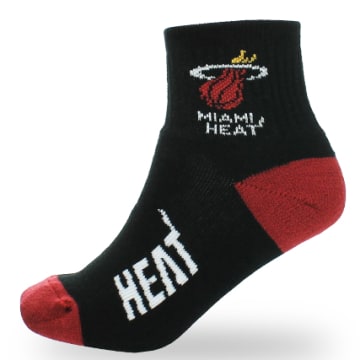 NBA Socks - Chaussettes NBA Miami Heat 501 TC Quarter Noir ...