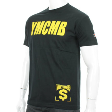 YMCMB - Tee Shirt YMCMB Logo Noir Typo Jaune - LaBoutiqueOfficielle.com