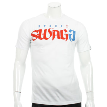 Swagg - Tee Shirt Swagg Classic Bicolore Blanc Typo Rouge Bleu ...