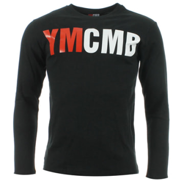 YMCMB - Tee Shirt Manches Longues YMCMB Rich And Gang 607 Noir ...