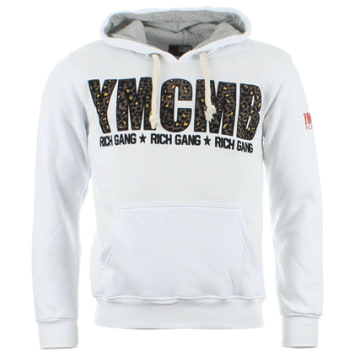 YMCMB - Sweat Capuche YMCMB HS-8031 Blanc léopard - LaBoutiqueOfficielle.com