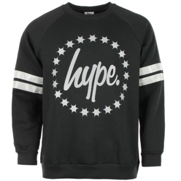 Hype - Sweat Crewneck Hype Stars Logo Reflect Noir ...