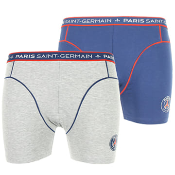 PSG - Lot De 2 Boxers PSG P6650 Bleu et Gris - LaBoutiqueOfficielle.com
