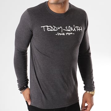 Teddy Smith - Tee Shirt Manches Longues Ticlass 3 Gris Anthracite ...