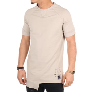 VIP Clothing - Tee Shirt Oversize Asymétrique 1287 Beige ...