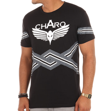 Charo - Tee Shirt Abstract Field Noir - LaBoutiqueOfficielle.com