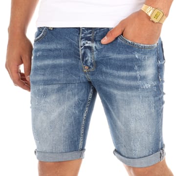 Denim Lab - Short Jean E-17011-1 Bleu Denim - LaBoutiqueOfficielle.com